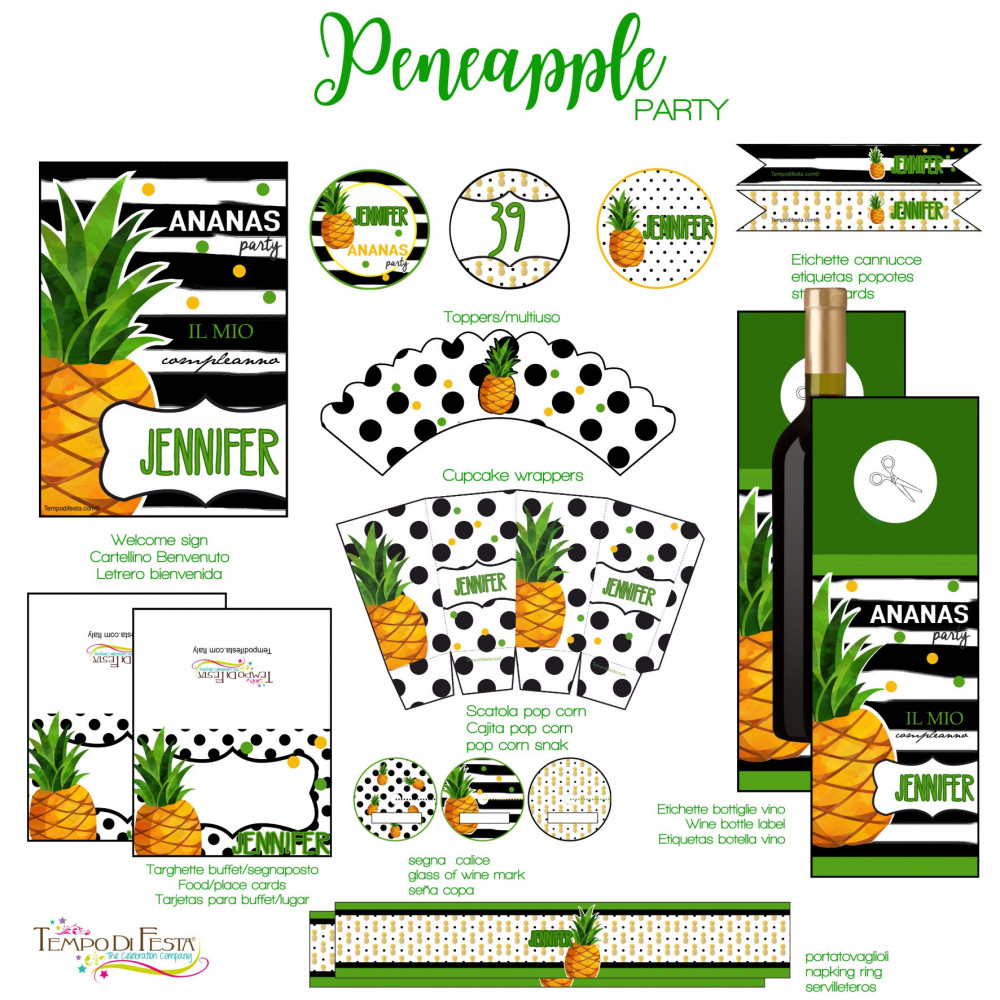 Piña kit de fiesta digital versión PDF descargable | Tempodifesta.com