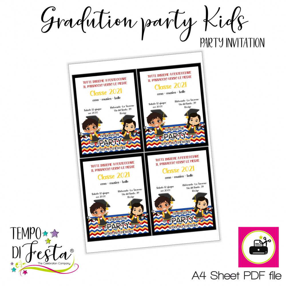 Graduation Party For Kids digital invitations | Tempodifesta.com