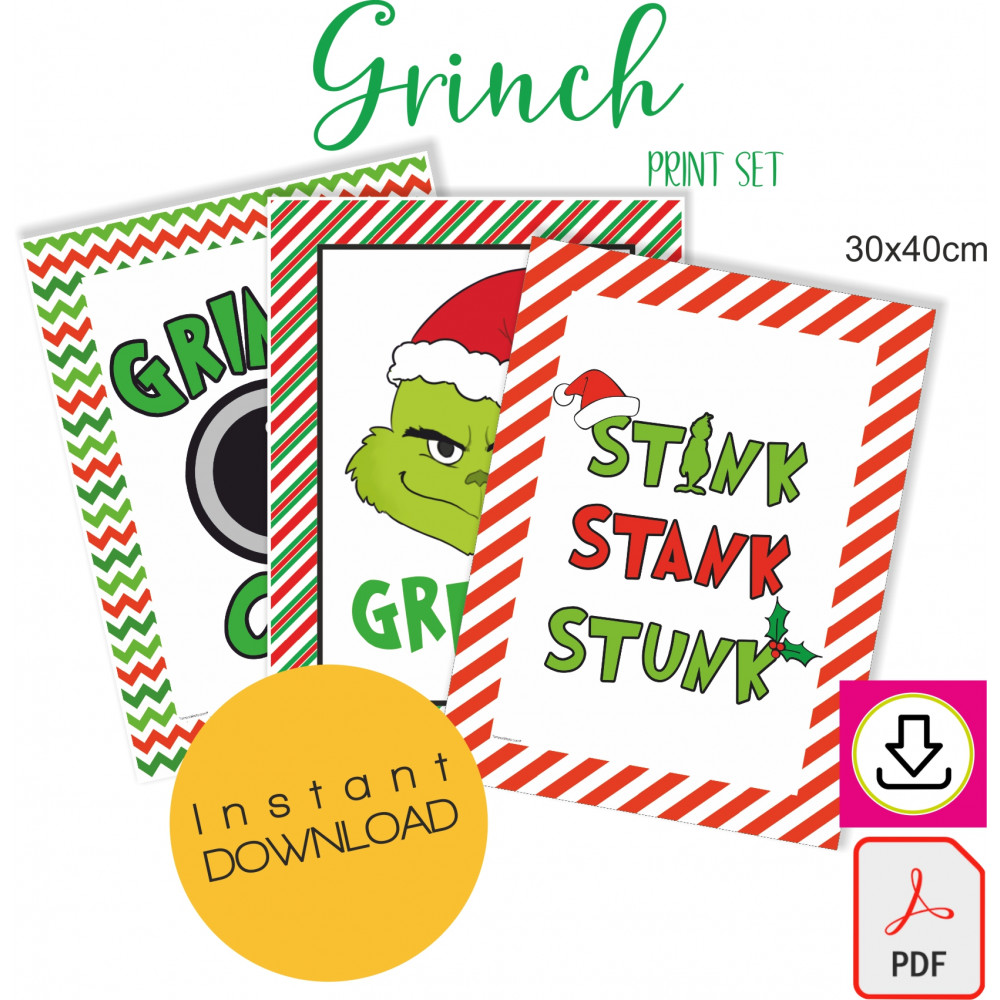 Grinch decorative digital prints.| Tempodifesta.com