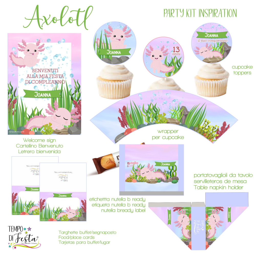 Axolotl digital party kit | Tempodifesta.com
