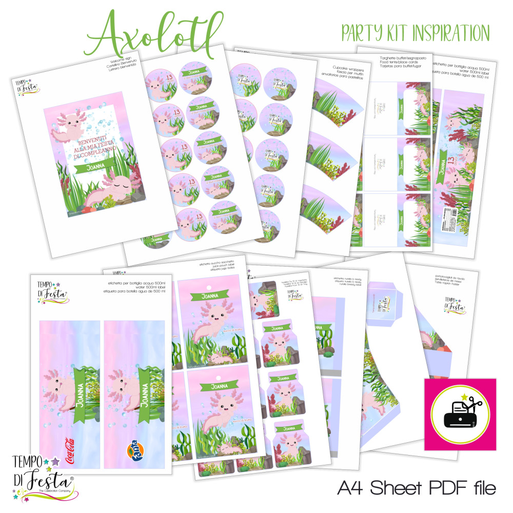 Axolotl digital party kit | Tempodifesta.com